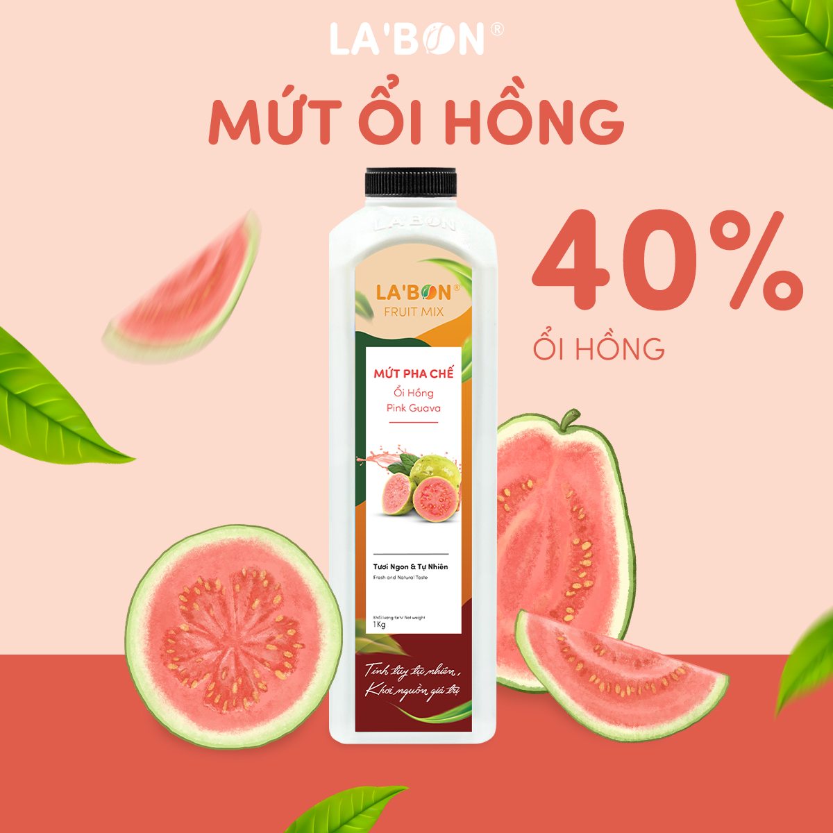 Mứt Pha Chế Ổi Hồng LA'BON 1kg - Horecavn